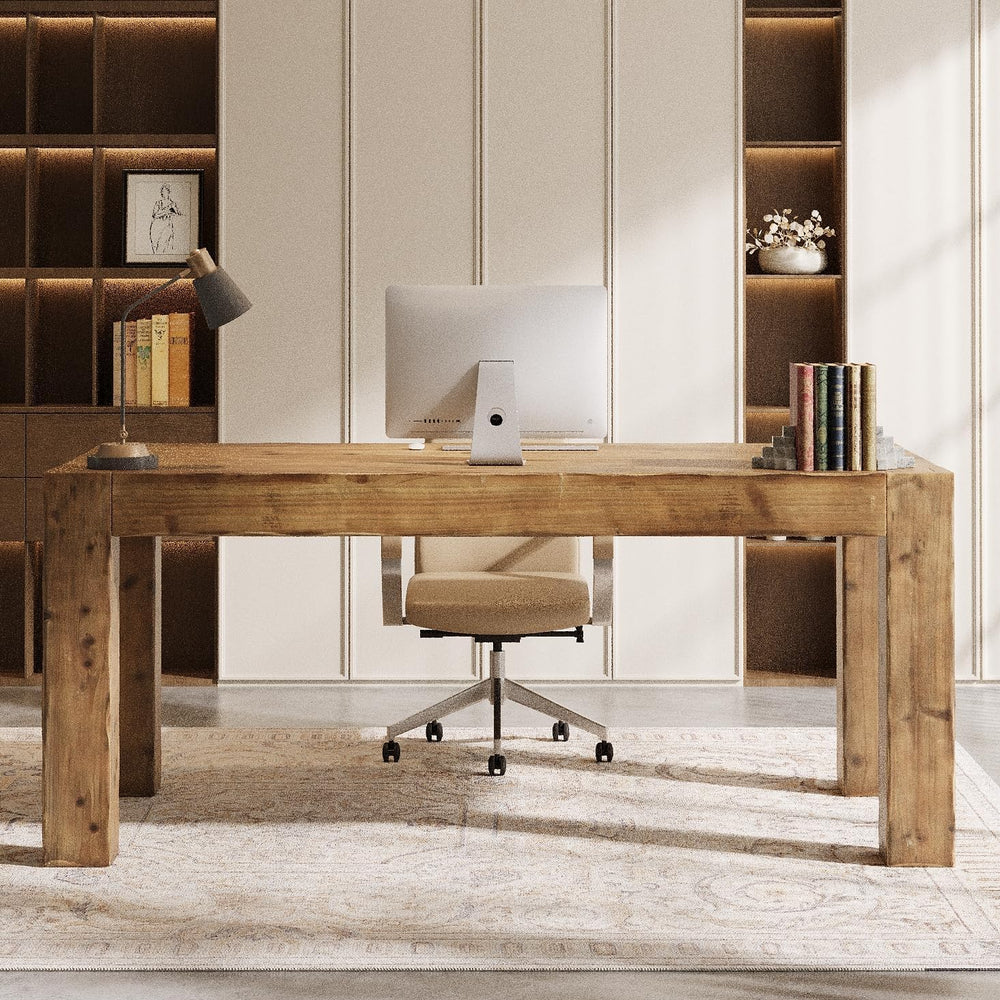 Tribesigns 63" Executive Desk, Office Computer Desk with Thick Desktop ...