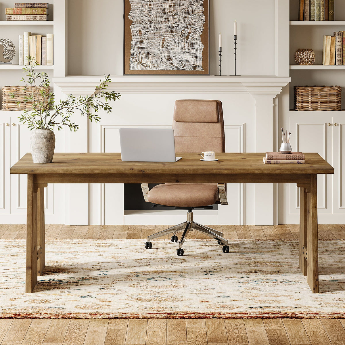 70.9" Executive Desk, Wood Office Computer Desk Conference Table-TribeWood